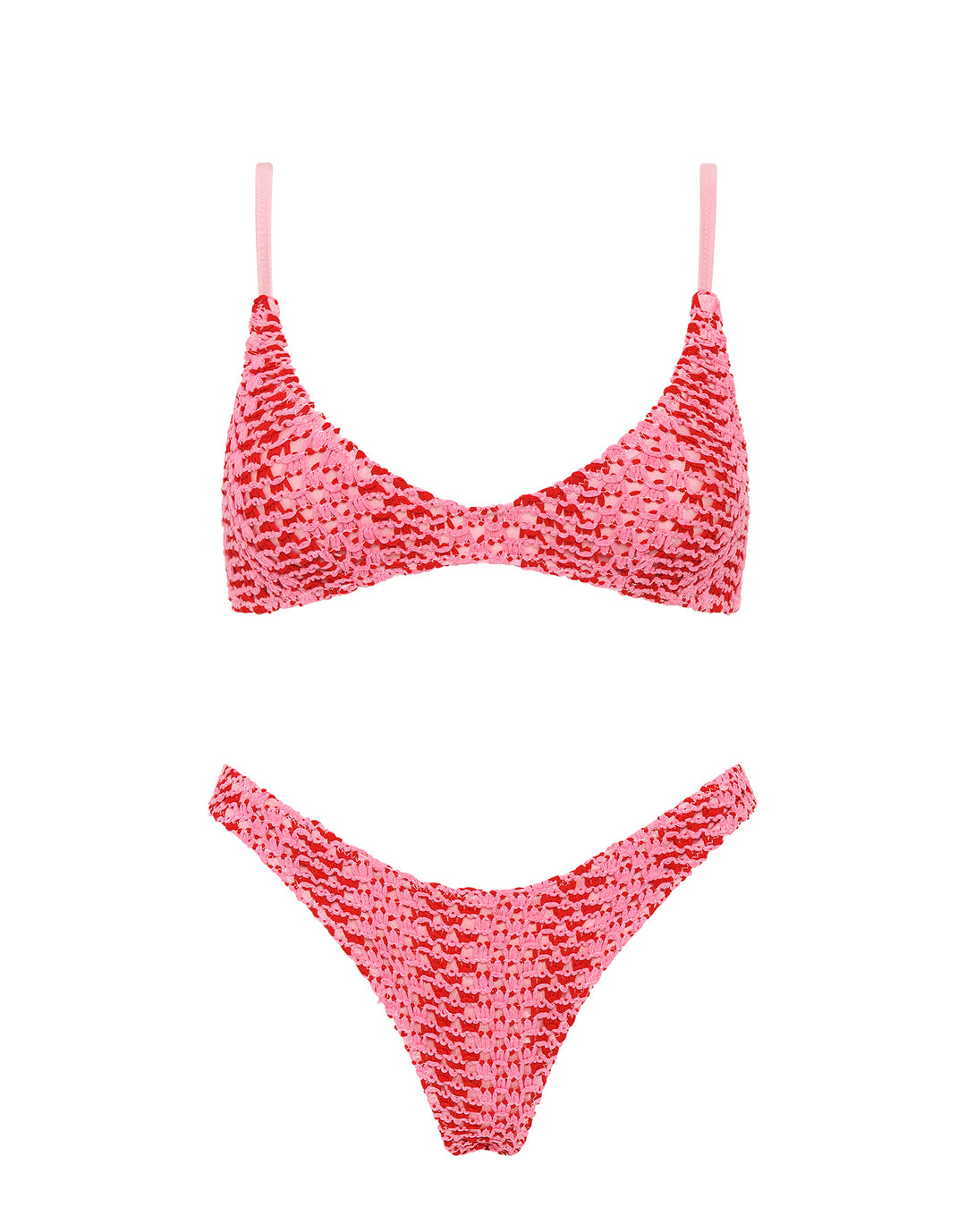 MAIA ALINA Pink Crochet Scoop Bikini Set – Triangl